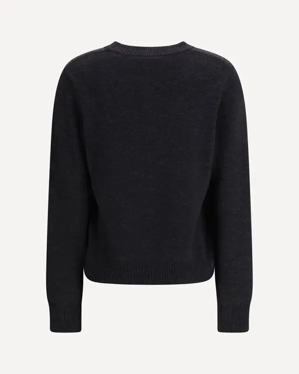 GANNI Crochet Appliqué Merino Wool Sweater