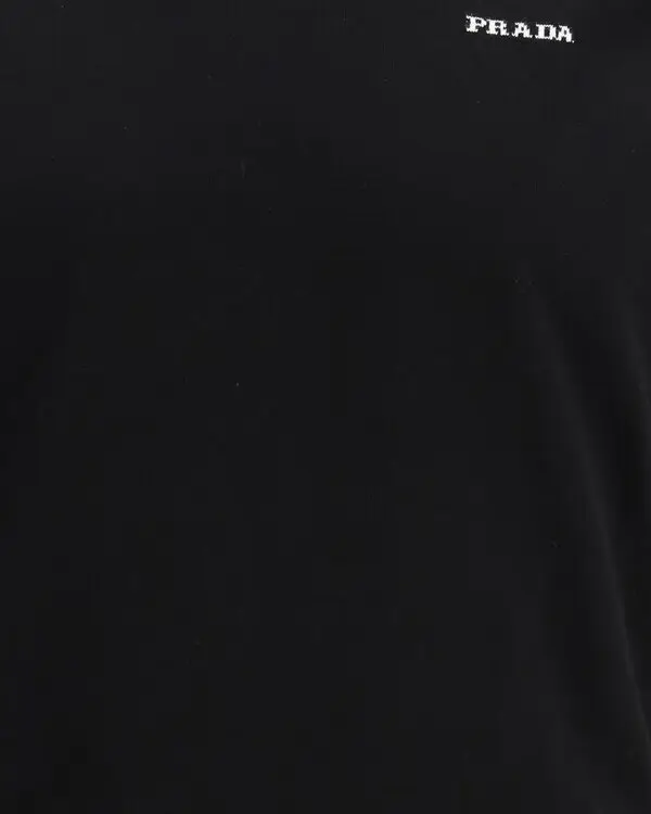 Prada C-neck Knit In Cotton - Black