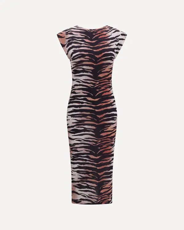 Pinko Tiger Print Short Sleeve Dress