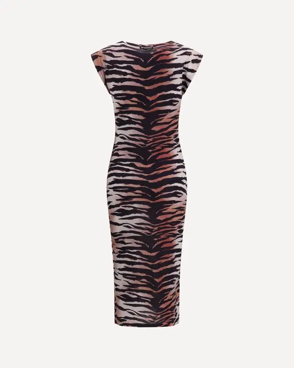 Pinko Tiger Print Short Sleeve Dress