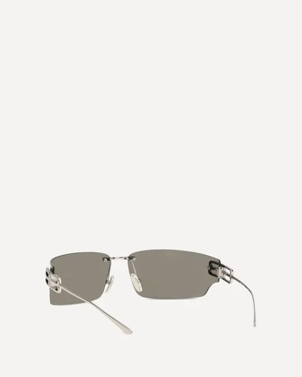 Balenciaga Rimless Square Sunglasses - Silver