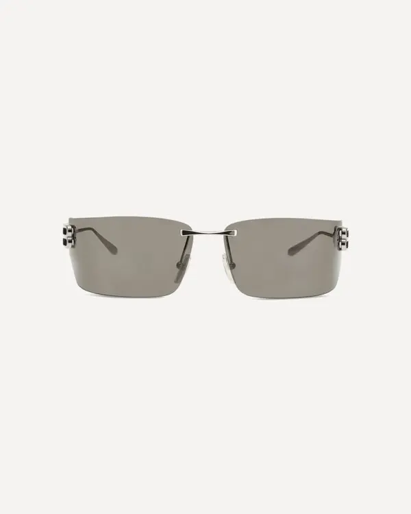 Balenciaga Rimless Square Sunglasses - Silver