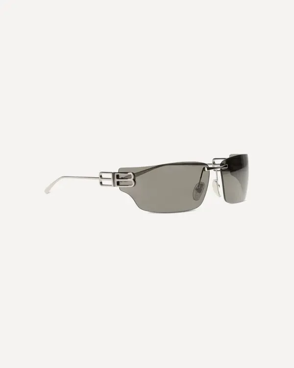 Balenciaga Rimless Square Sunglasses - Silver