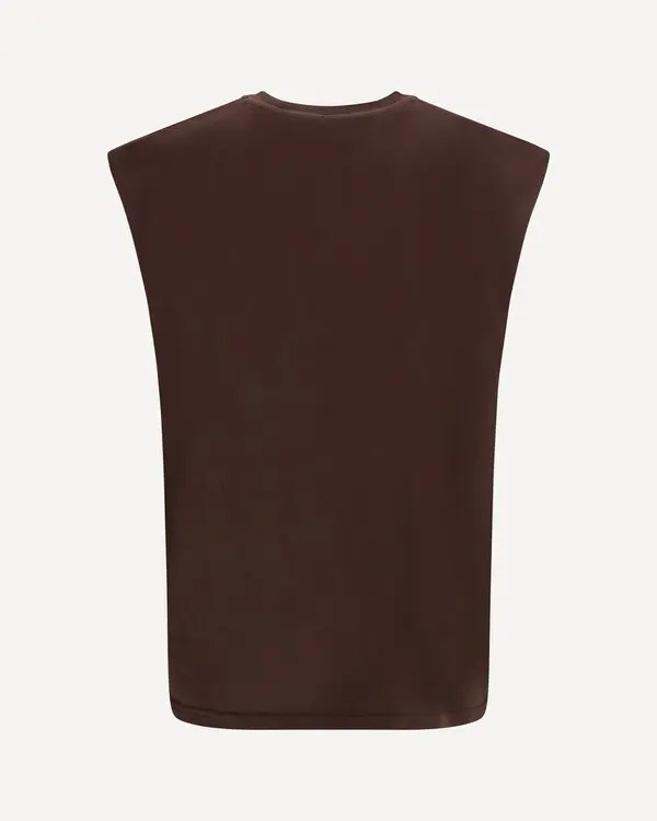 Gcds Cotton Sleeveless T-shirt With All-over "history" Print - Brown