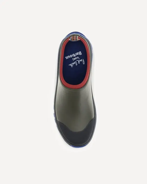 Barbour X Paul Smith Rubber Mules With Lug Sole