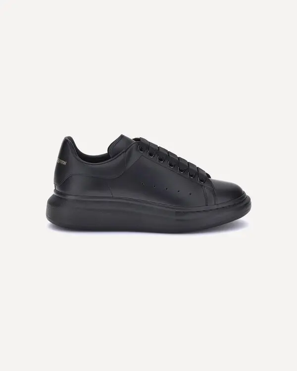 Alexander McQueen Leather Sneakers With Platform Sole - Black