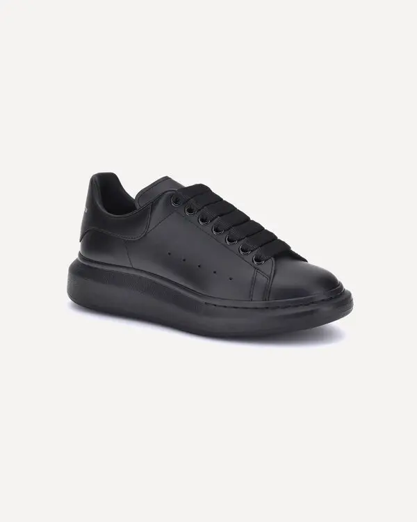 Alexander McQueen Leather Sneakers With Platform Sole - Black