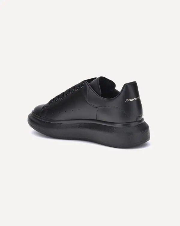 Alexander McQueen Leather Sneakers With Platform Sole - Black