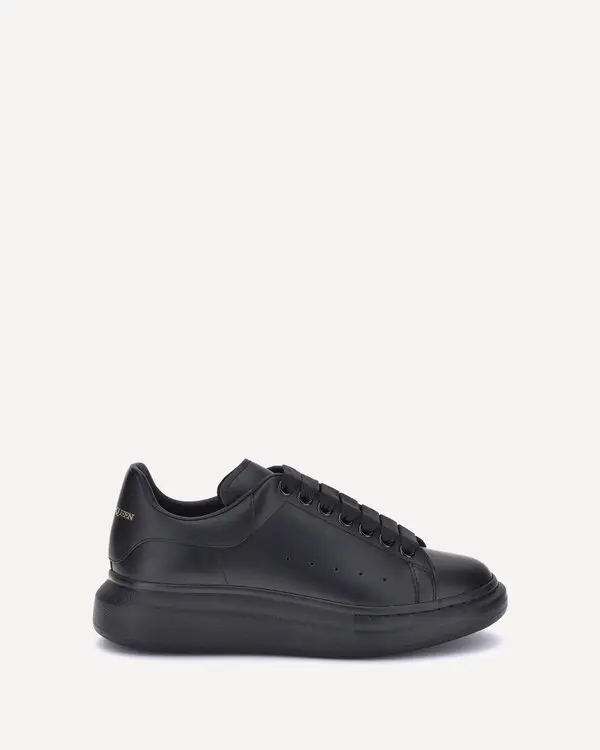 Alexander McQueen Leather Sneakers With Platform Sole - Black