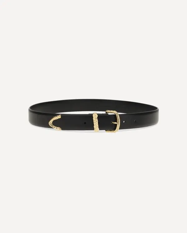 Pinko Leather Belt With Decorated Buckle