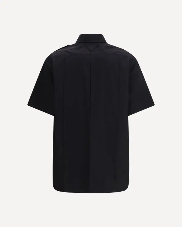 Prada Short-sleeve Poplin Shirt With Classic Collar