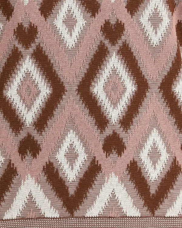 PIACENZA CASHMERE 1733 Short Sleeve Crewneck Sweater With Geometric Print