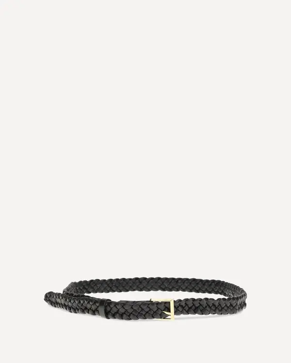 Bottega Veneta Solo Woven Leather Belt - Black