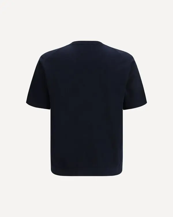 PIACENZA CASHMERE 1733 Short-sleeve Crewneck Sweater - Blue