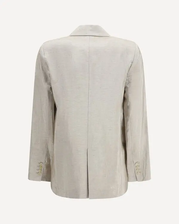 FORTE_FORTE Double-breasted Jacket In Linen And Lurex With Jewel Buttons