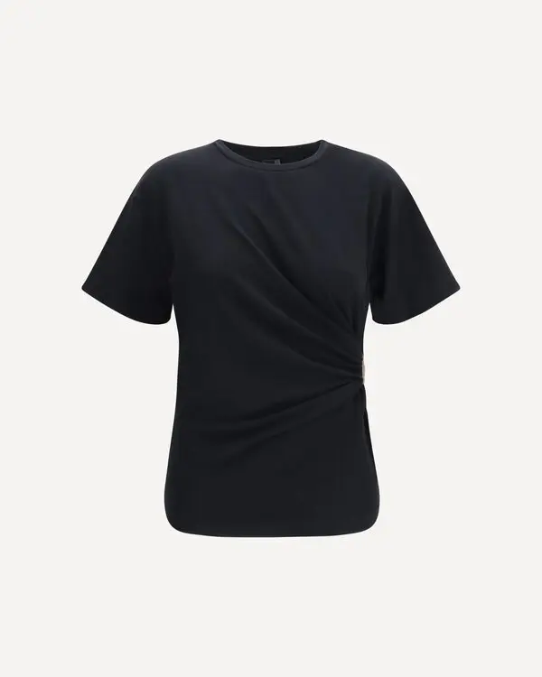 Pinko Draped Mary T-shirt With Gold Appliqu