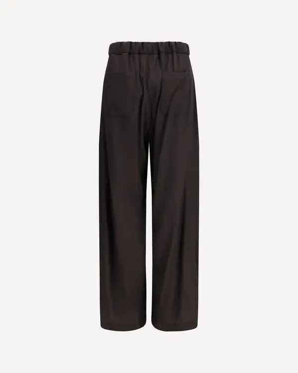 ELLA Silk Barrel Leg Pants With Drawstring