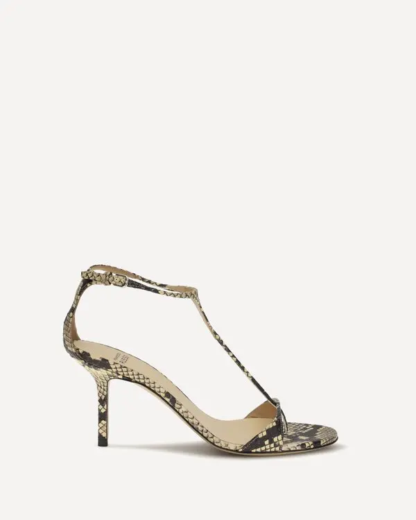 FRANCESCO RUSSO Python-print Leather Stiletto Sandals