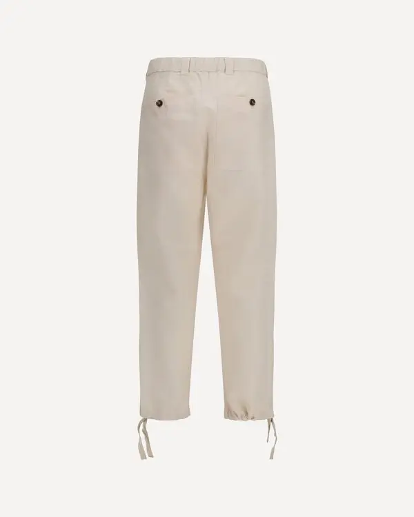 Brunello Cucinelli Linen Pants With Drawstring Hem