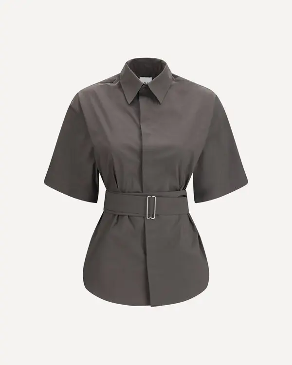 SA SU PHI Cotton Polyester Blend Belted Shirt