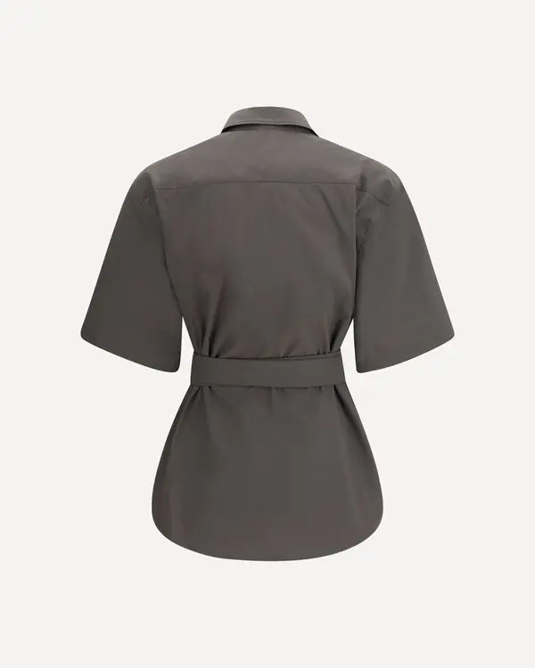 SA SU PHI Cotton Polyester Blend Belted Shirt