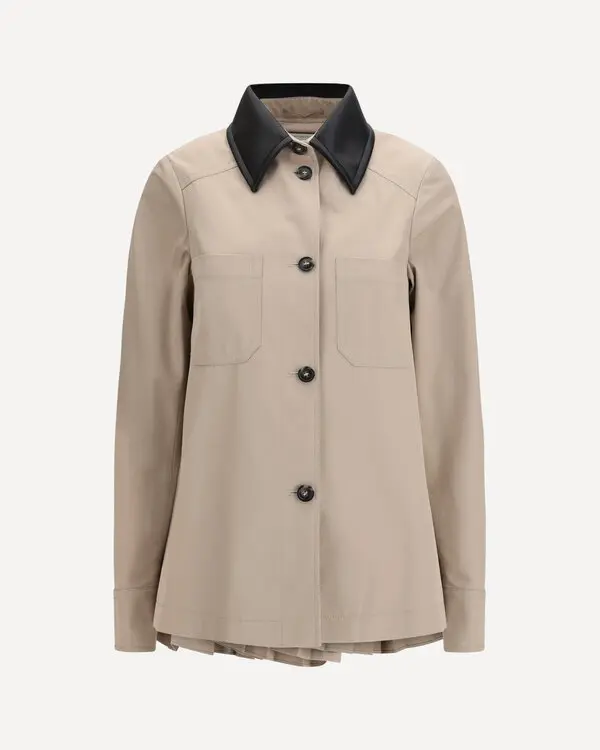 Max Mara Cotton Gabardine Shirt With Pleated Back