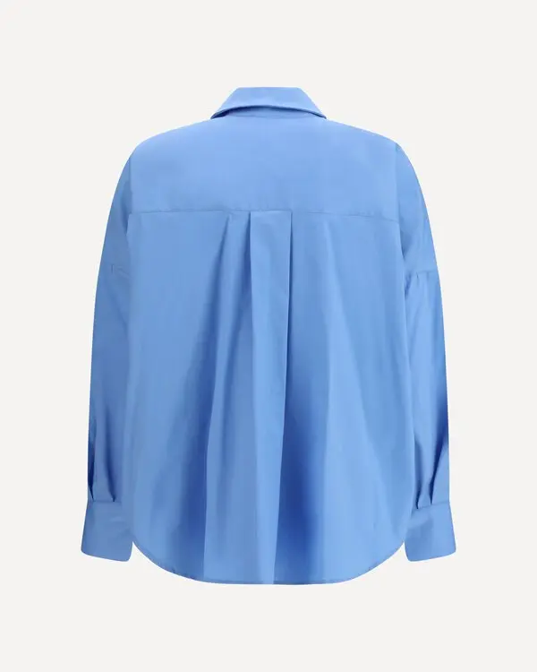 ELLA Cotton Shirt With Front Ruching And Classic Collar