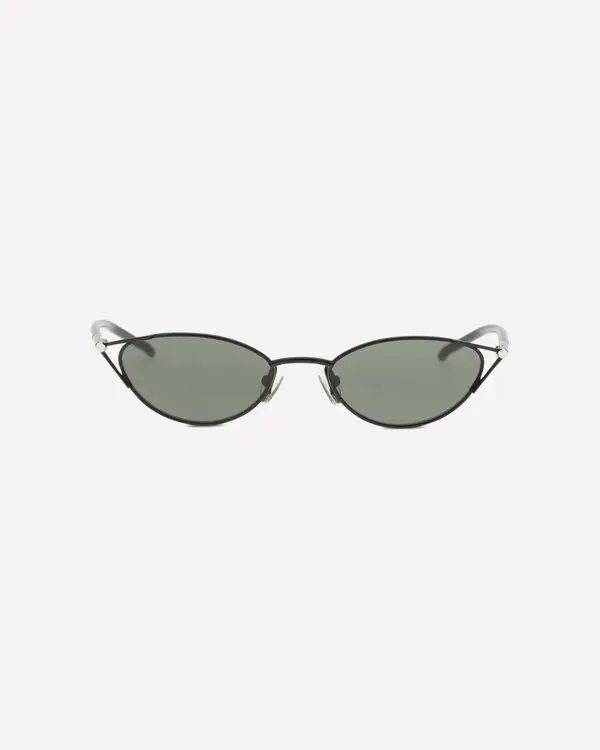 Alexander McQueen Slim Cat-eye Sunglasses With T-bar - Black