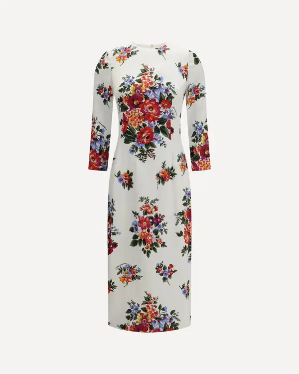 Dolce & Gabbana Floral Print Stretch Viscose Dress