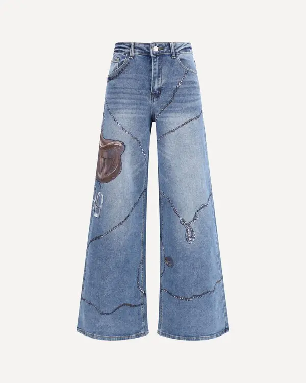ELLA Palazzo Long Painted Jeans
