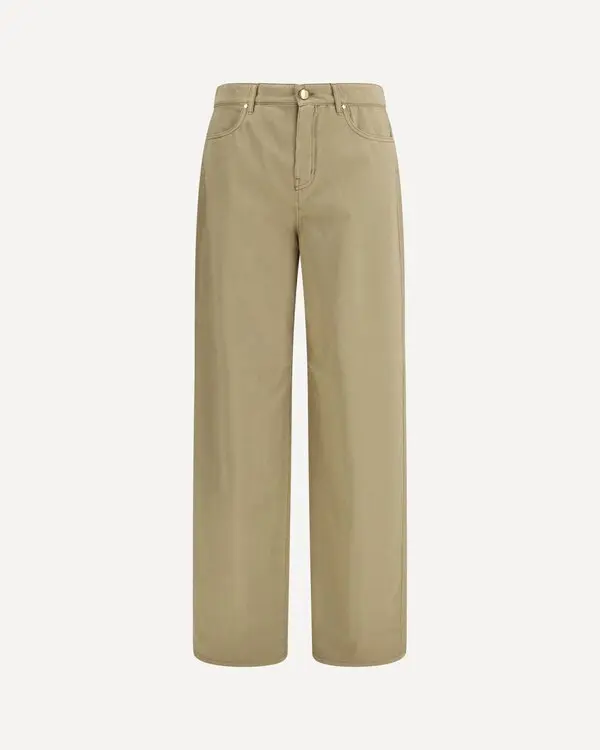 Max Mara Cotton Satin Baggy Pants - Beige