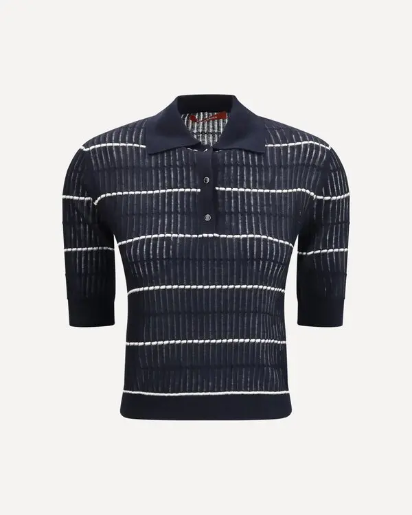 Max Mara Wool And Silk Polo Knit - Blue