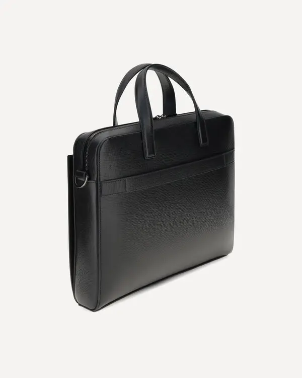 FERRAGAMO Gancini Business Handbag - Black