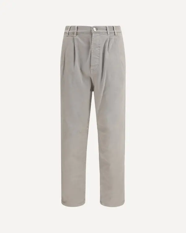 Brunello Cucinelli Stretch Canvas Tailored Pleated Pants - Beige