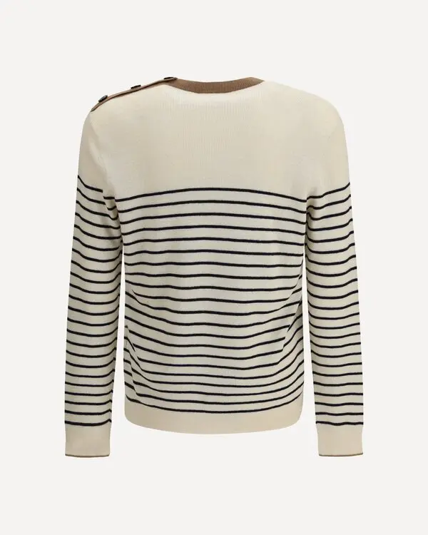 Prada Jacquard Wool And Cotton Blend Striped Sweater