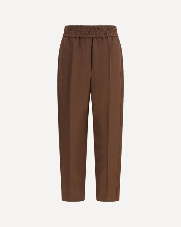Brunello Cucinelli Cotton Straight Leg Trousers - Brown