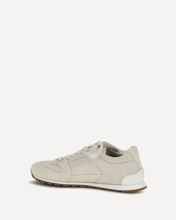 Brunello Cucinelli Suede Lace Up Sneakers - Cream