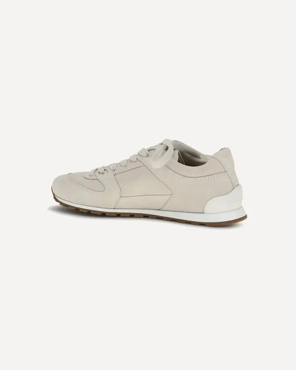 Brunello Cucinelli Suede Lace Up Sneakers - Cream