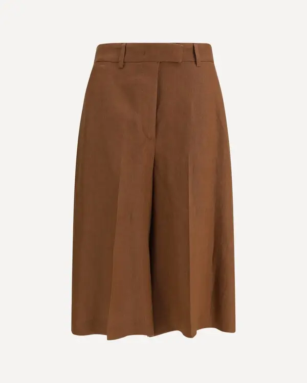LARDINI Straight-leg Bermuda Shorts With Pleats In Twill