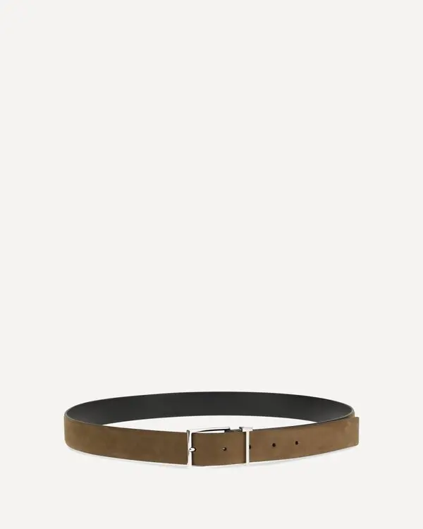 TOM FORD Suede Belt With Silver-tone Buckle