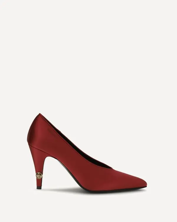 Versace Satin Pumps - Red