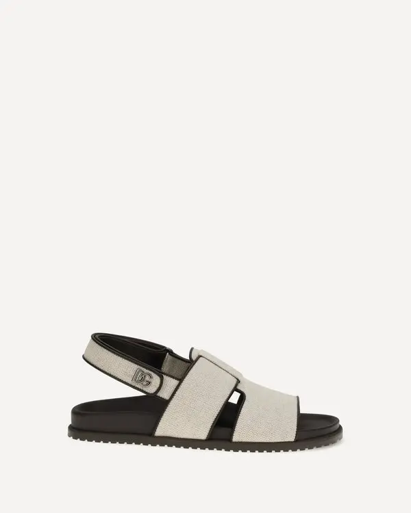 Dolce & Gabbana Fabric And Leather Sandals - Beige