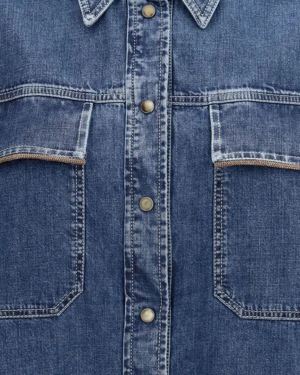 Brunello Cucinelli Denim Shirt With Jewel Details