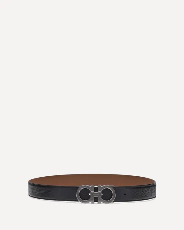 FERRAGAMO Gancini Reversible Belt - Black