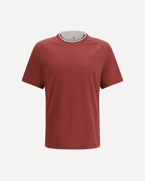 Brunello Cucinelli Cotton T-hirt - Bordeaux