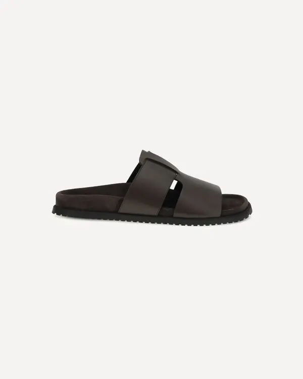 Dolce & Gabbana Leather Slide Sandals