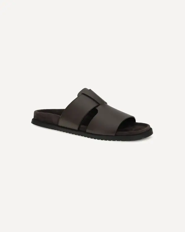 Dolce & Gabbana Leather Slide Sandals