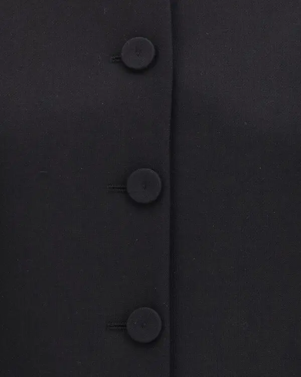 Chloé Collarless Fitted Jacket In Wool Crêpe - Black