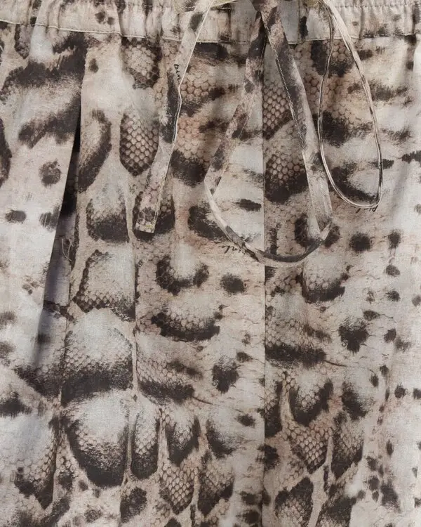 Pinko Gussola Pants Wide Leg Animal Print Cotton Poplin