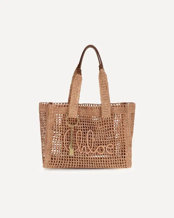 Chloé East-west Summer Banana Raffia Tote Bag - Beige